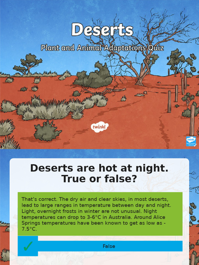 Au t2 s 1605 Desert Plant and Animal Adaptations Quiz Powerpoint ...