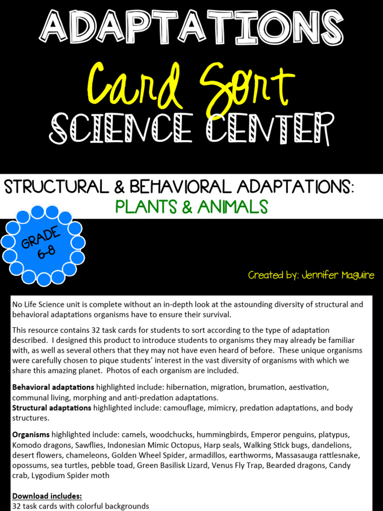 Structural and Behavioral Adaptations | PDF