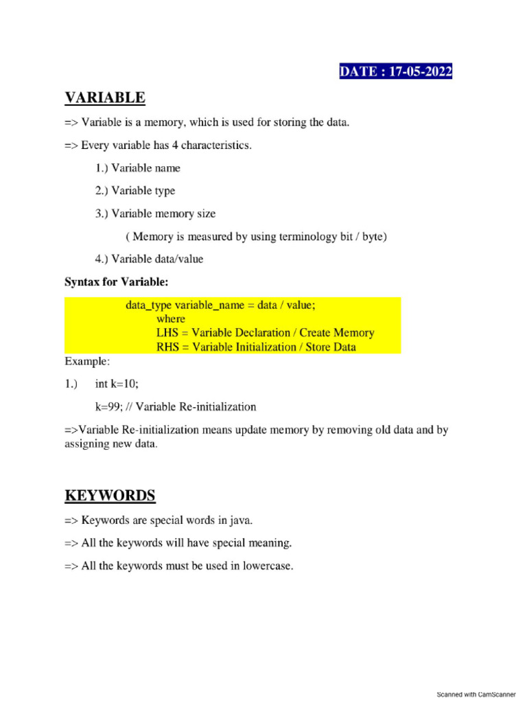 Core Java Notes | PDF