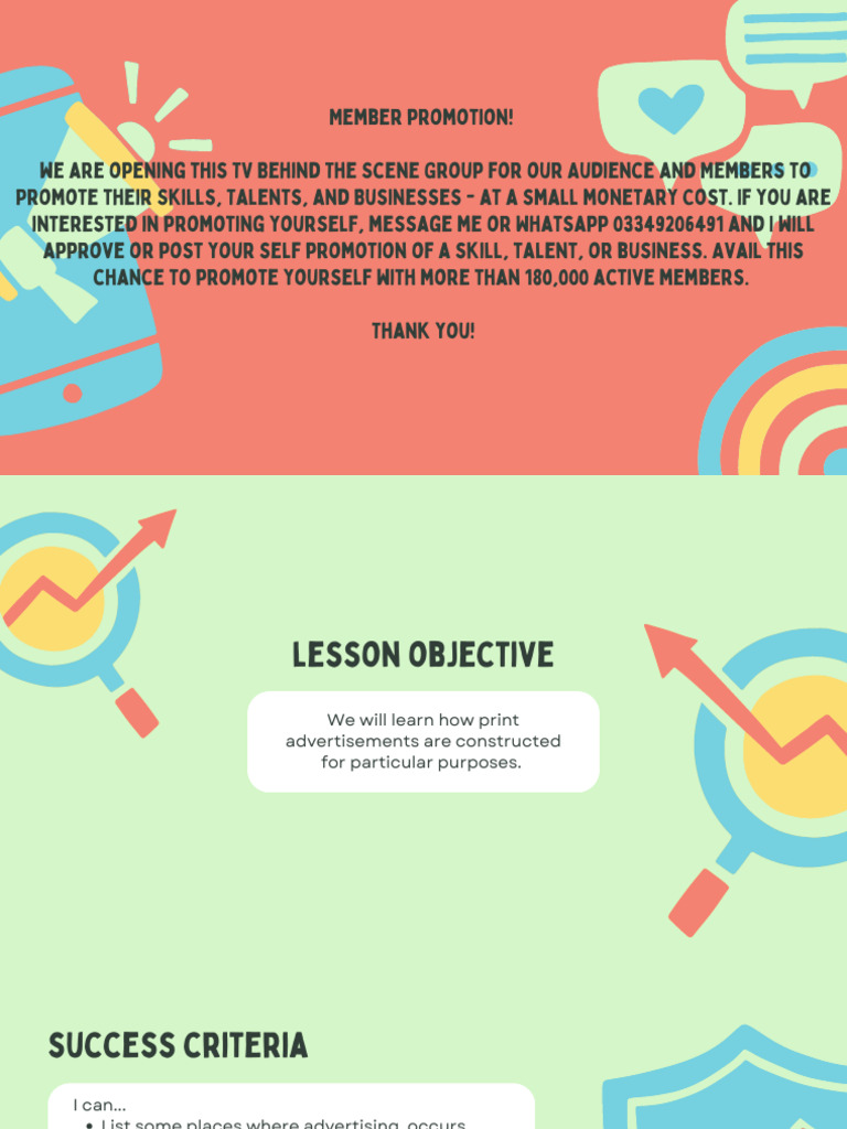 English Advertising Introduction Lesson Presentation in Blue Yellow Red ...