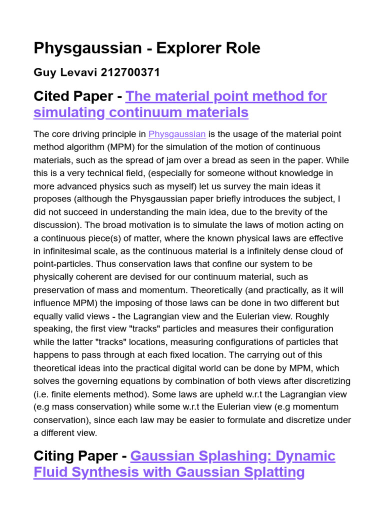 Physgaussian: MPM for Continuous Materials | PDF | Continuum Mechanics ...