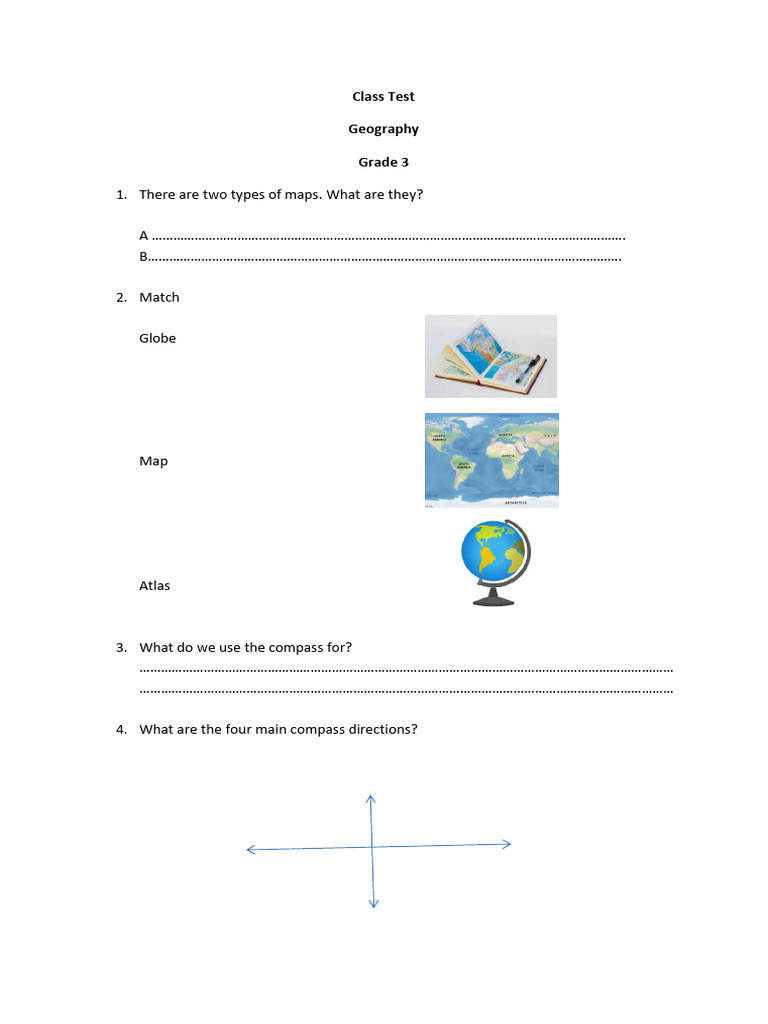 Class Test Grade 3 Geography | PDF