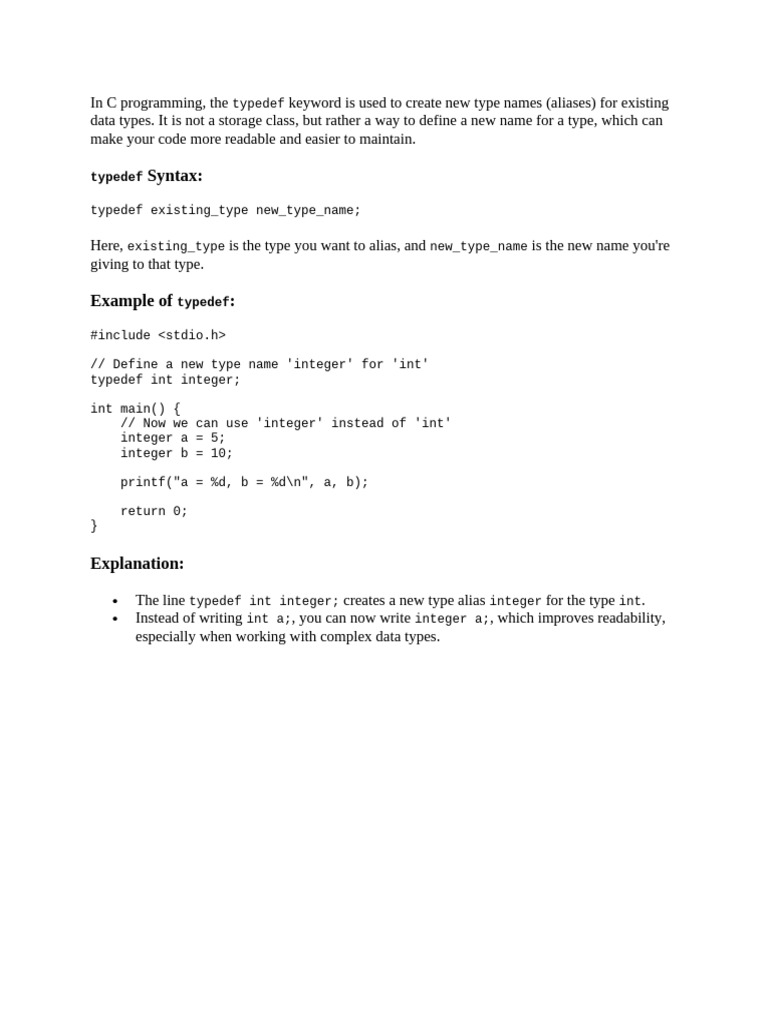 Understanding C Typedef for Readability | PDF
