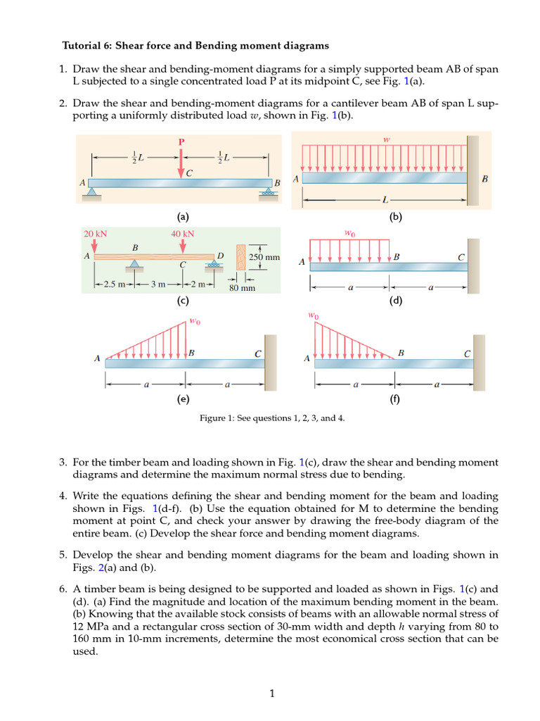 Tutorial_SFD_BMD | PDF | Bending | Beam (Structure)
