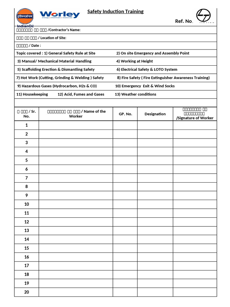 Safety Induction Training | PDF