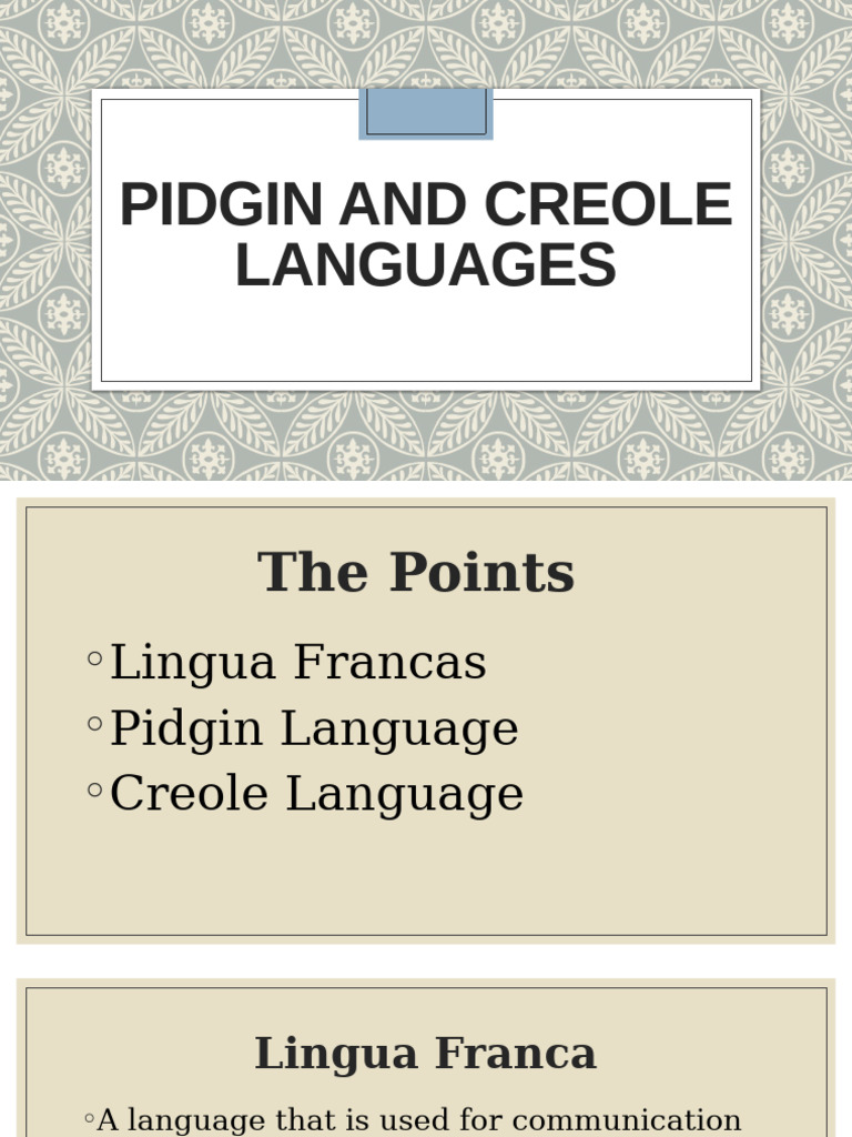 Pidgin and Creole Languages | PDF | Linguistics | Languages