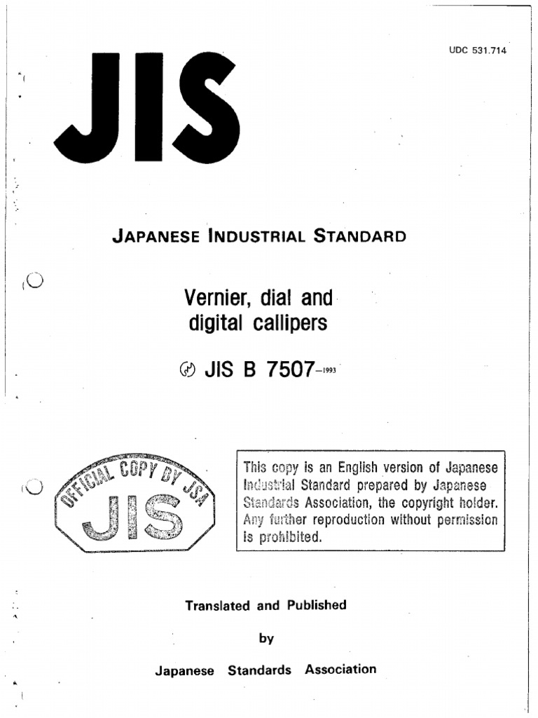 JIS B 7507 1993 VernierCaliper | PDF