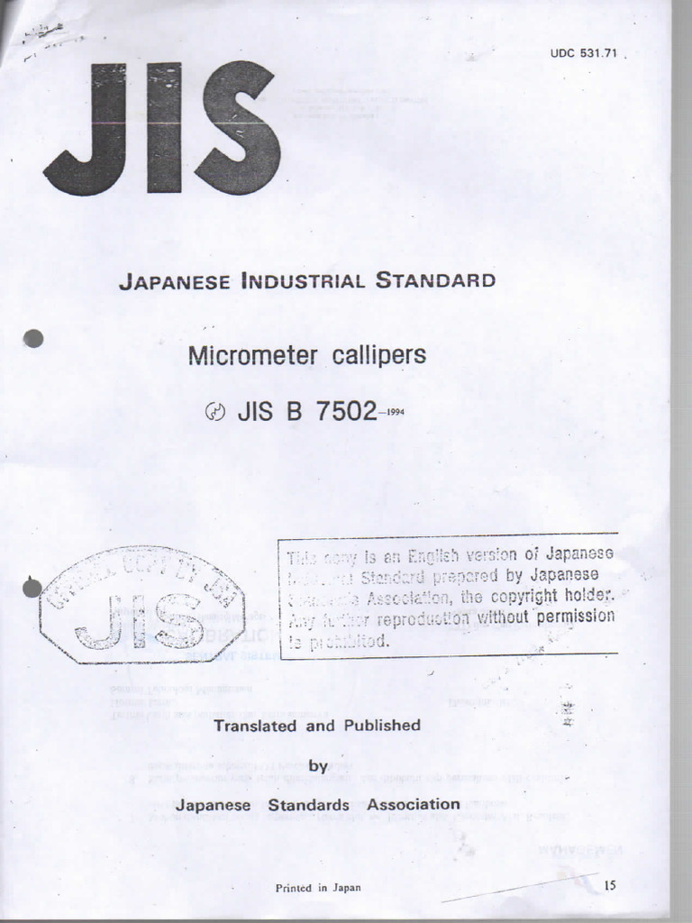Jis 7502 1994 | PDF