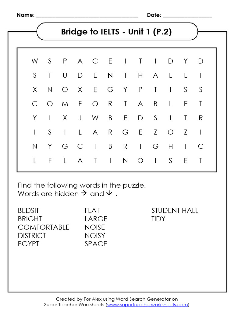 Bridge To IELTS-Unit 1 P.2 - WordSearch | PDF | Word Search | Linguistics