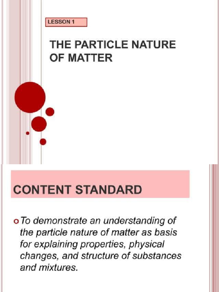 The Particle Nature of Matter | PDF