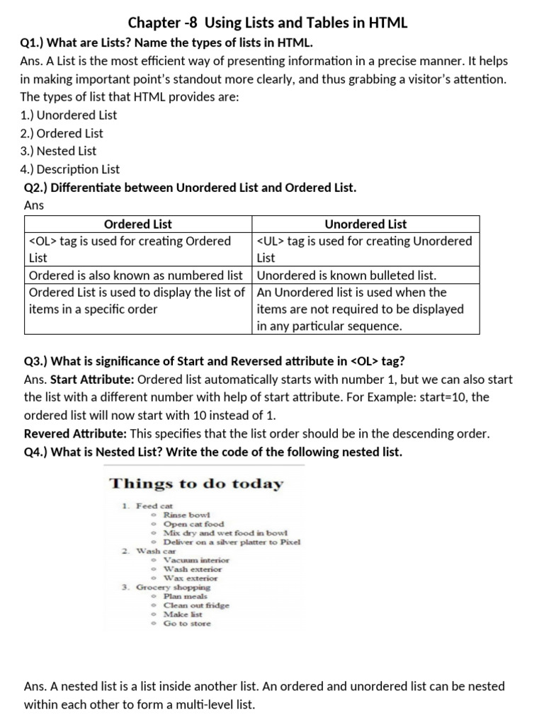 Chapter-8 Class VIII | PDF | Html Element | Html