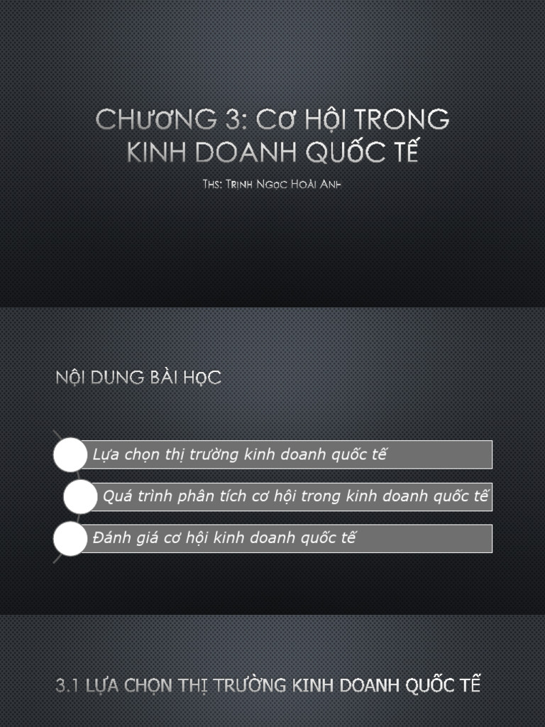 Bài Giảng KDQT - Cơ Hội Trong KDQT | PDF