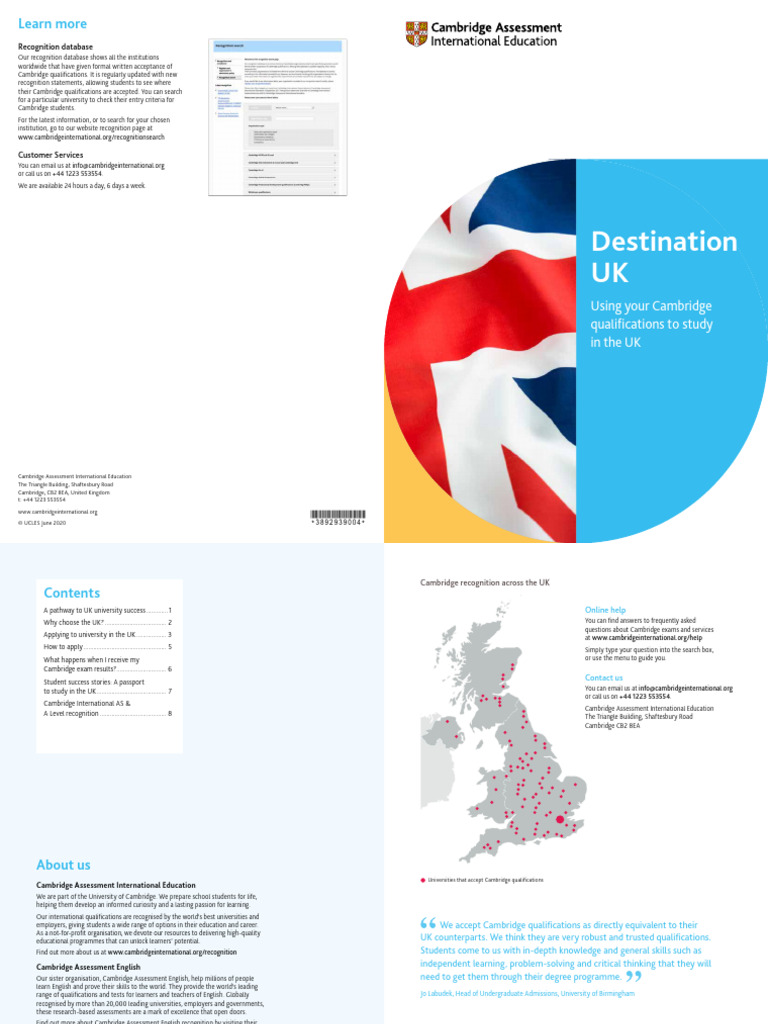 255268-Destination-Uk-Brochure - Booklet | PDF | University And College ...