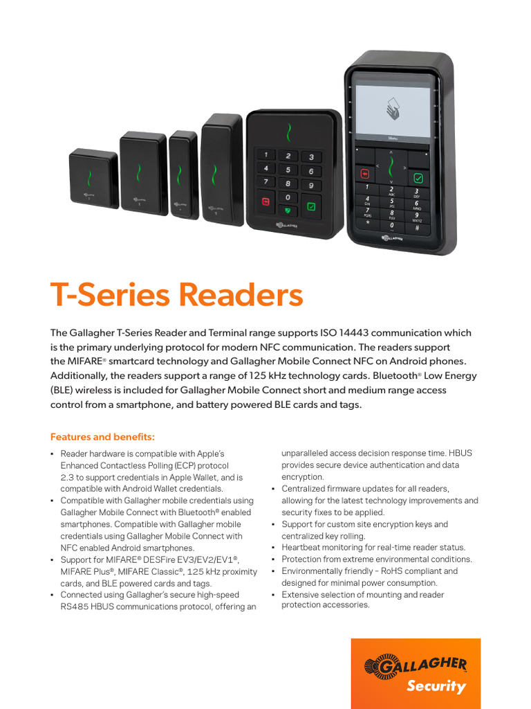 T Series Readers Datasheet | PDF | Smart Devices | Telecommunications