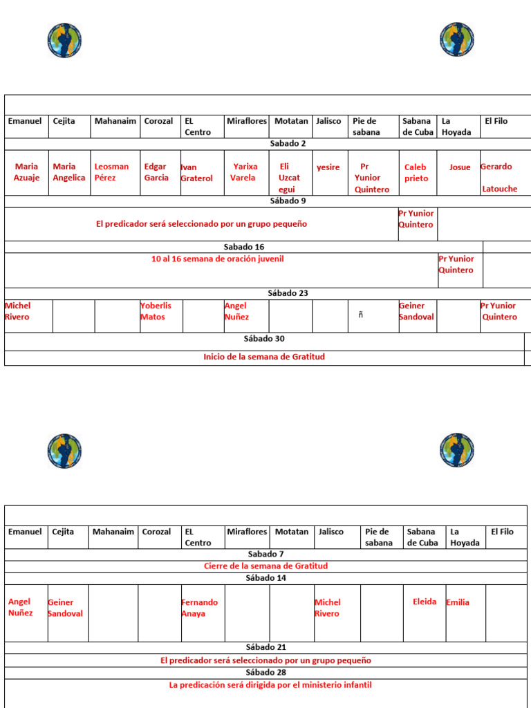 Lista de Predicacion Noviembre- Diciembre | PDF