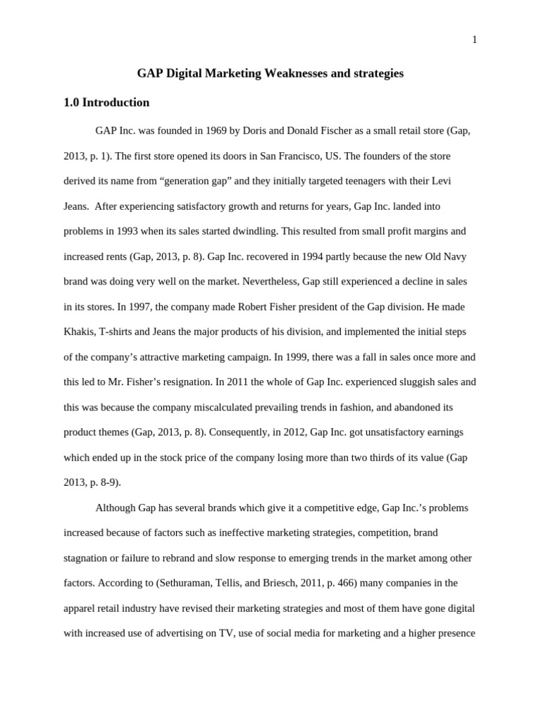 GAP Digital Marketing Report | PDF | Gap Inc. | Brand