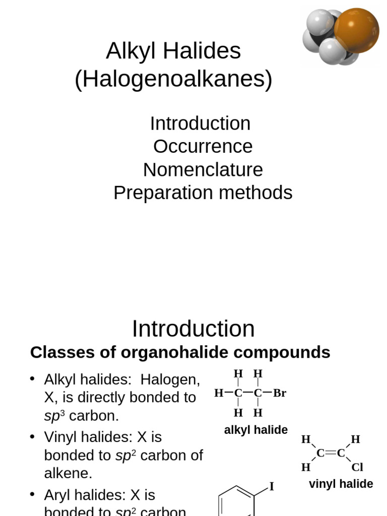 Alkyl Halides 1 Introduction | PDF | Organic Chemistry | Chemistry