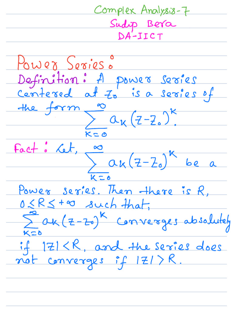 Complex Analysis Notes 7 | PDF | Mathematical Relations | Functions And ...