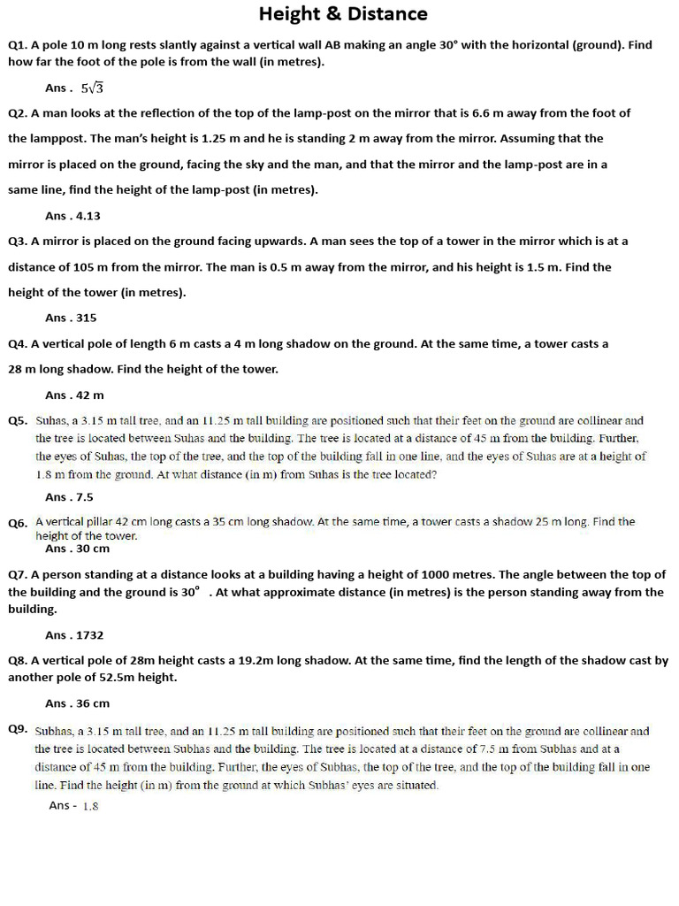 Height & Distance | PDF