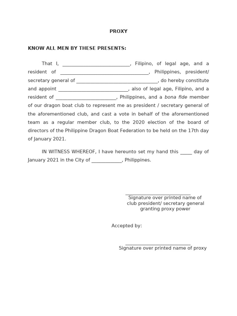 proxy letter | PDF