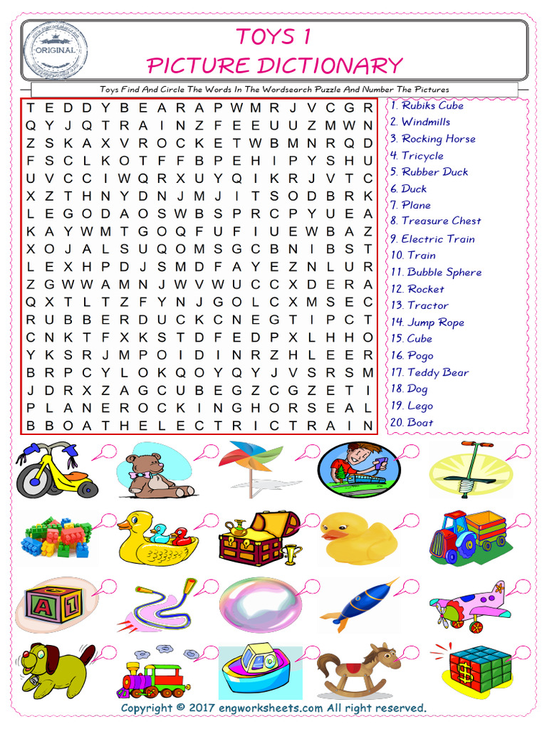 Toy Wordsearch Puzzle Activity | PDF | Word Search