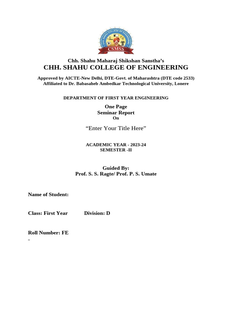 One - Page. Report. Format | PDF