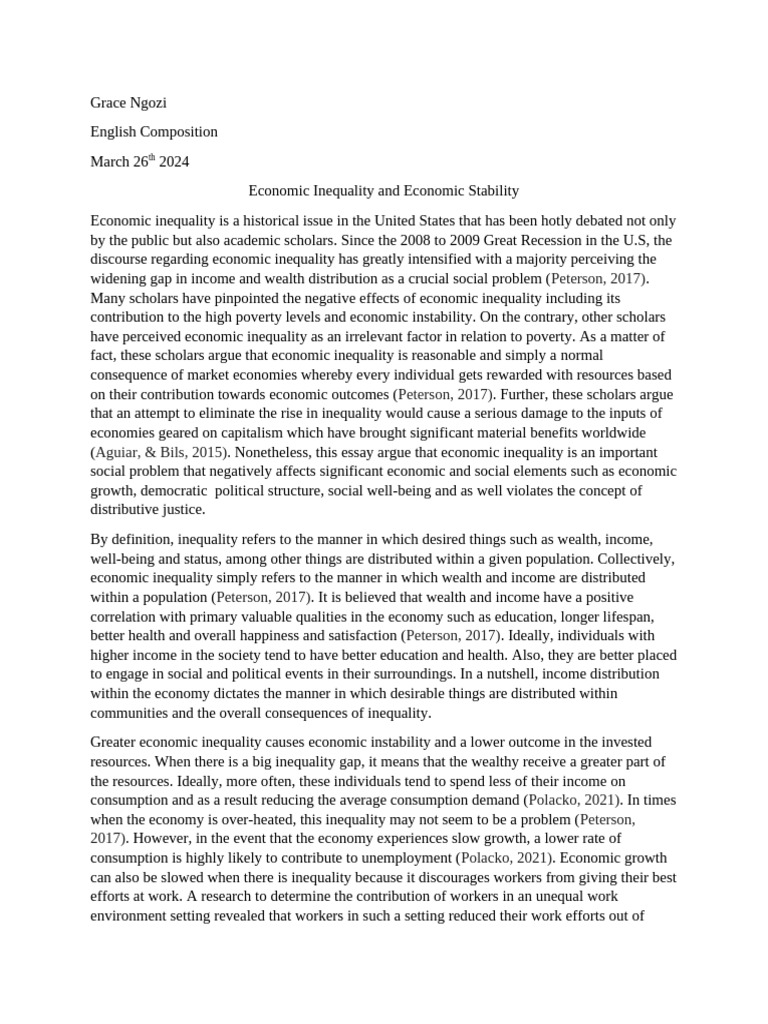 Touchstone 4 Argumentative Essay | PDF | Economic Inequality | Discrimination & Race Relations
