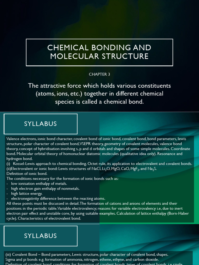 Chemical Bonding and Molecular Structure | PDF | Molecular Orbital ...