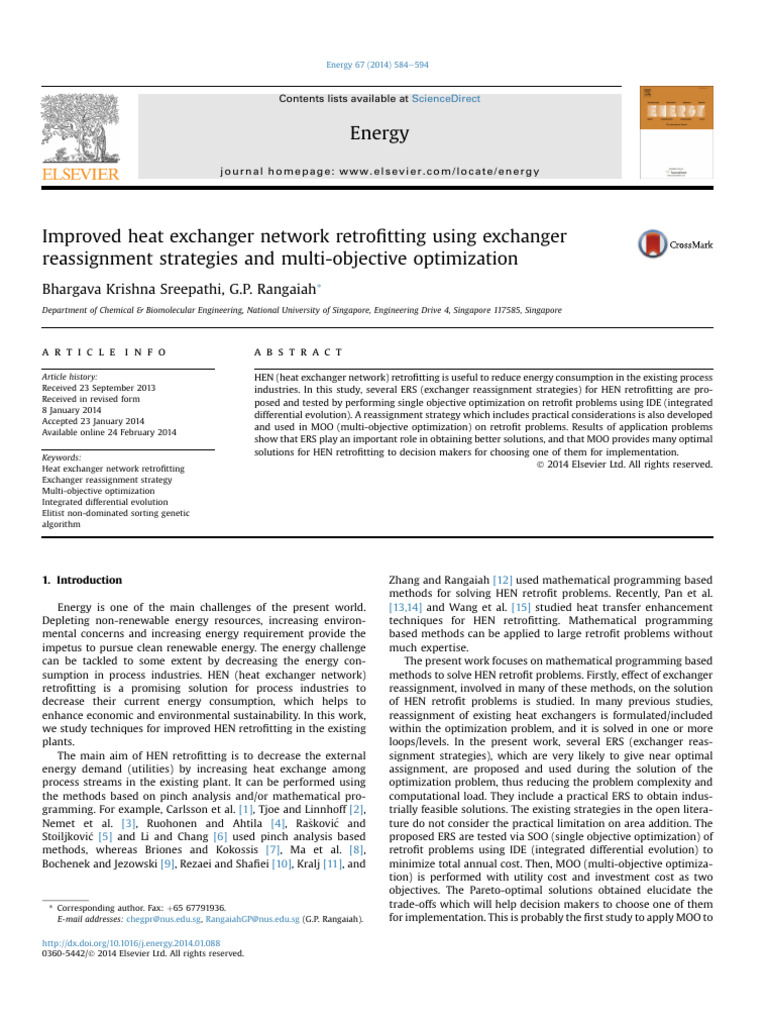 Improved Heat Exchanger Network Retrofitting Using Exchanger | PDF ...