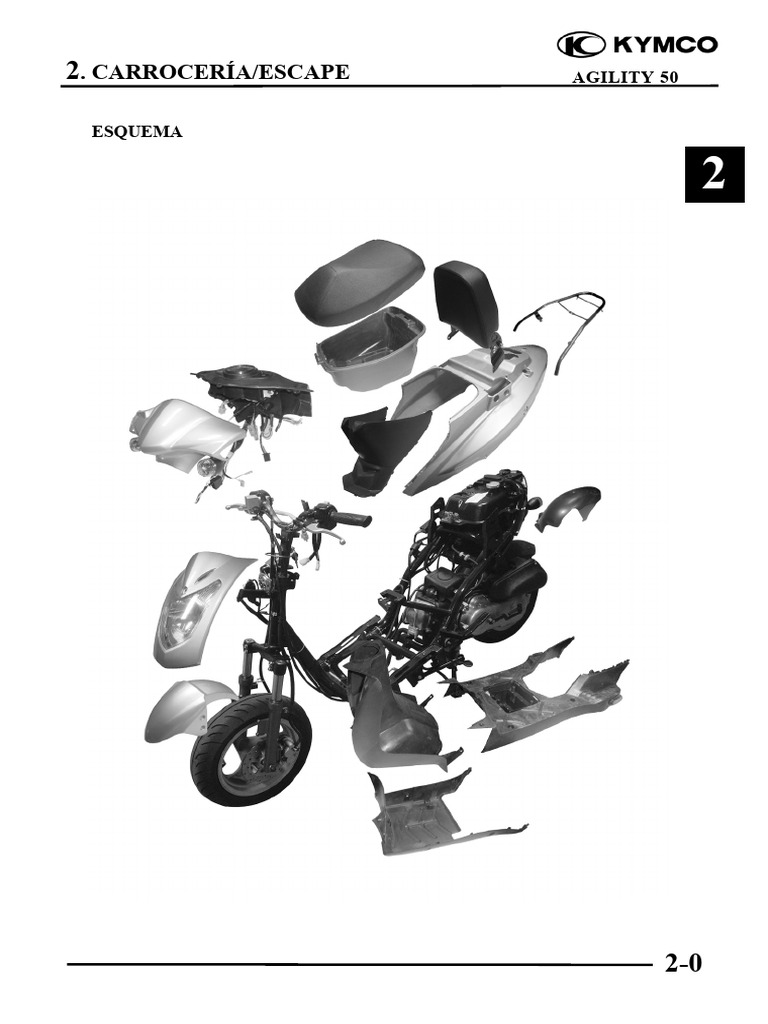 Desmontaje Carrocería y Escape Agility 50 | PDF | Tornillo | Carros ...