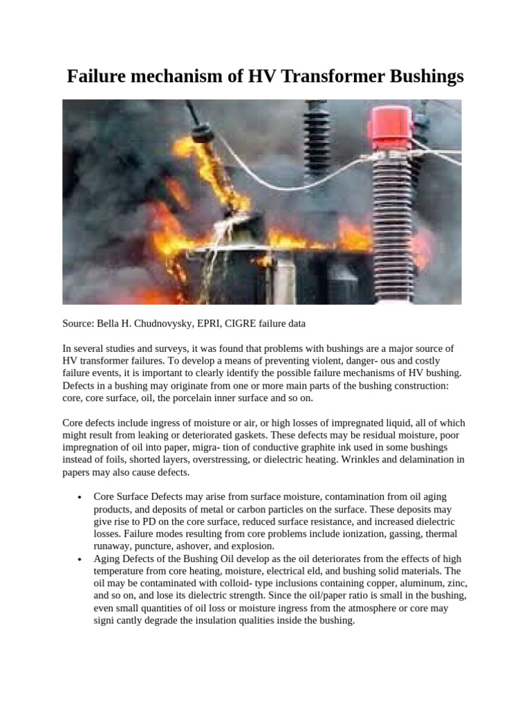 Failure Mechanism of HV Transformer Bushings | PDF | Materials Science ...
