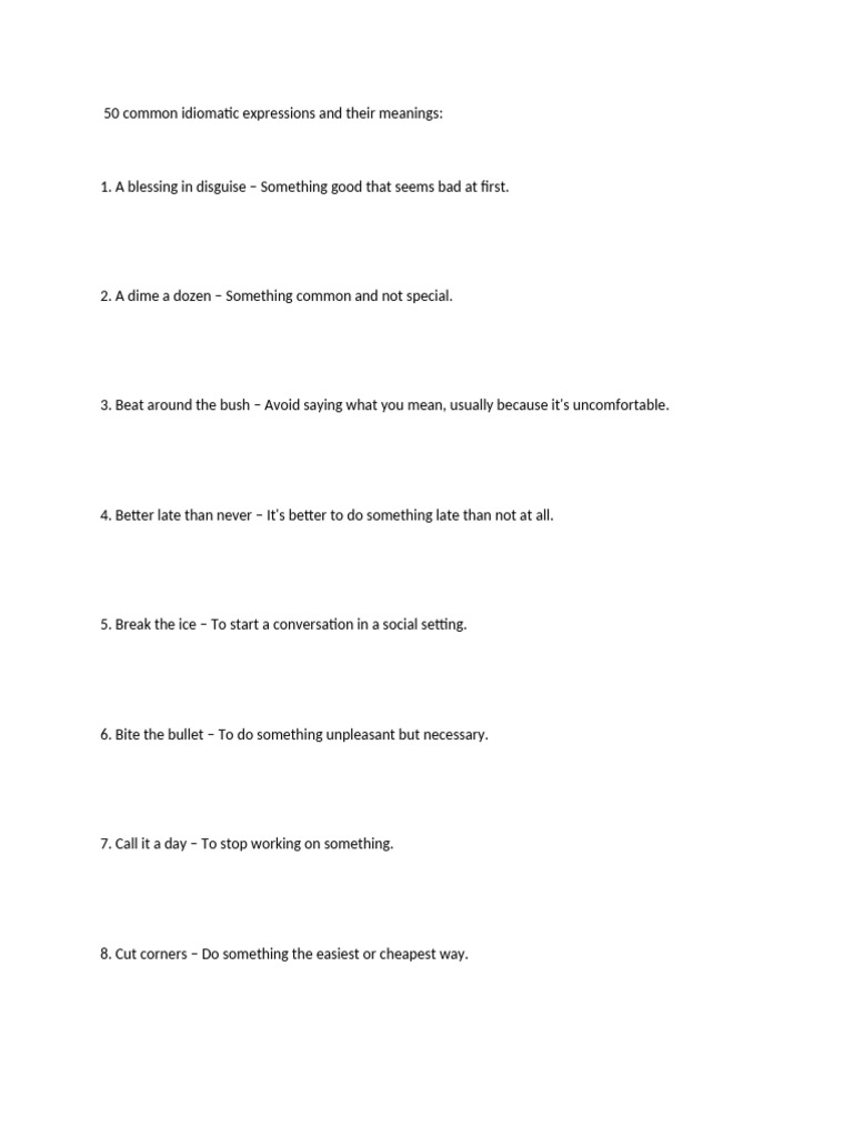 50-common-idiom-WPS-Office | PDF