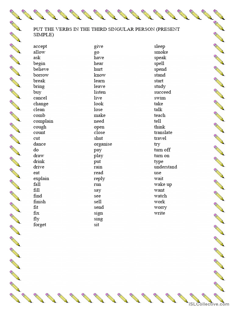 present simple 3rd singular person | PDF present simple 3rd singular person | PDF