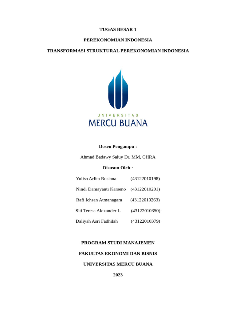 TB1 KEL.4 PEREKONOMIAN INDONESIA | PDF