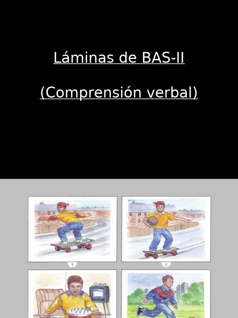 Láminas de BAS-II (Comprensión Verbal) | PDF
