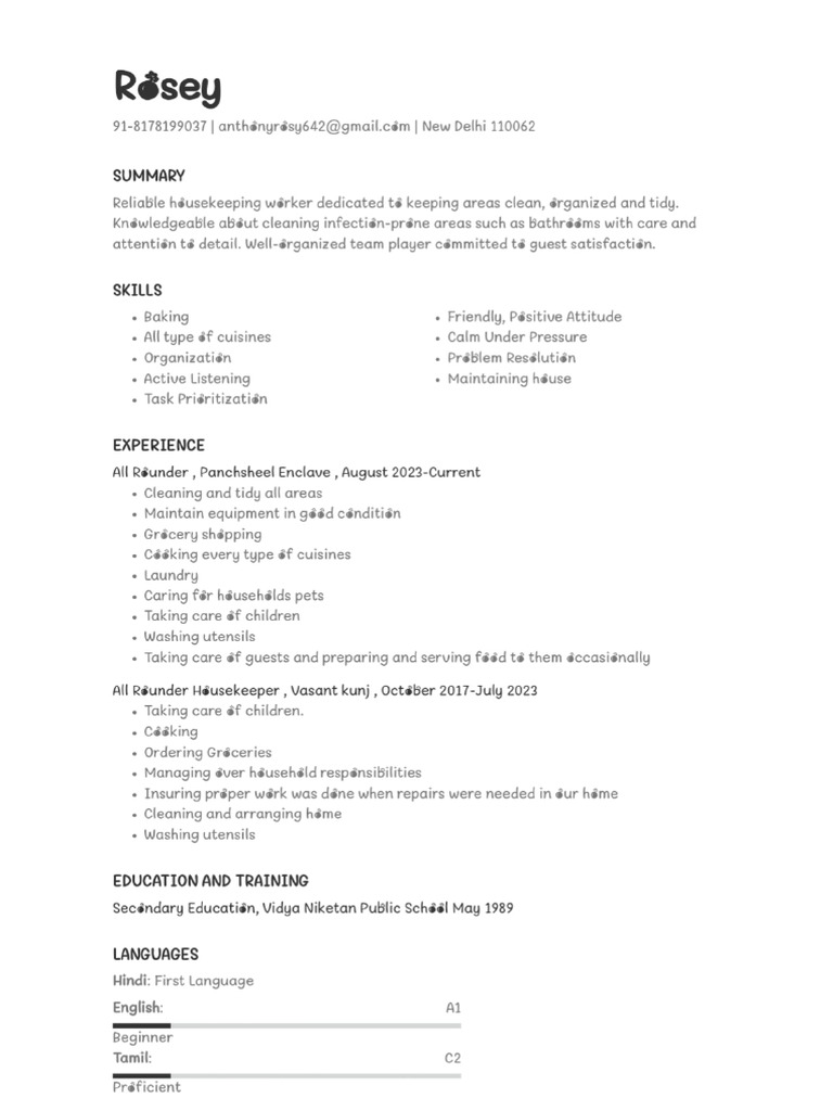 Resume - Rosey | PDF