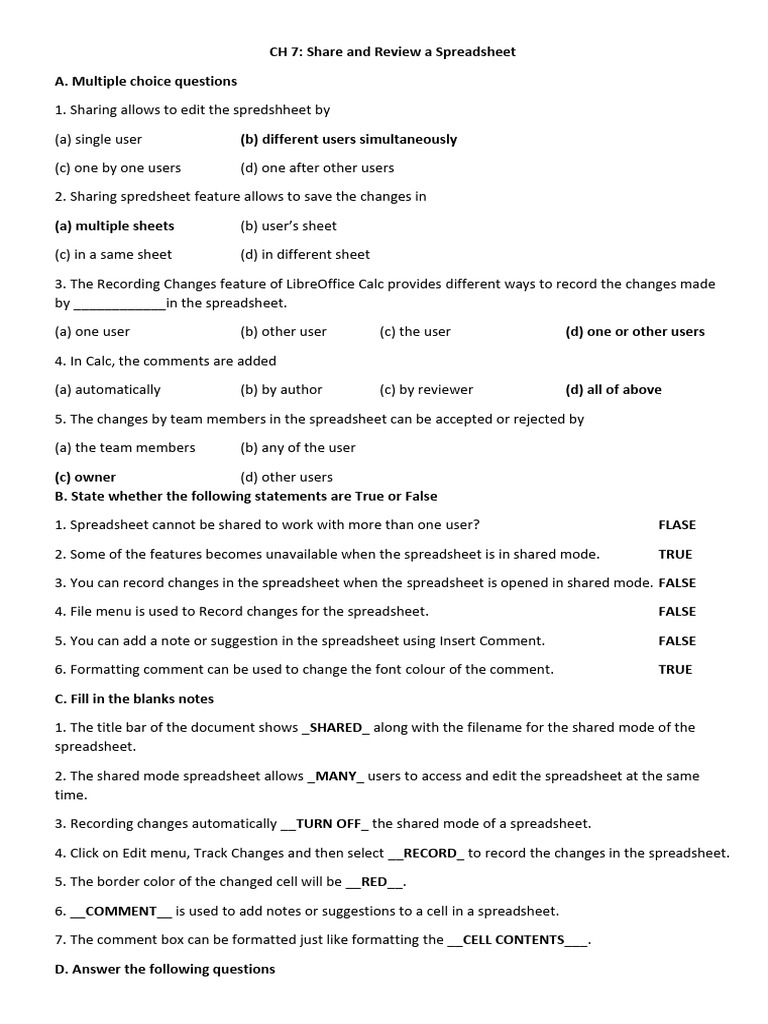 Share and Review Spreadsheet Guide | PDF | Spreadsheet | Software