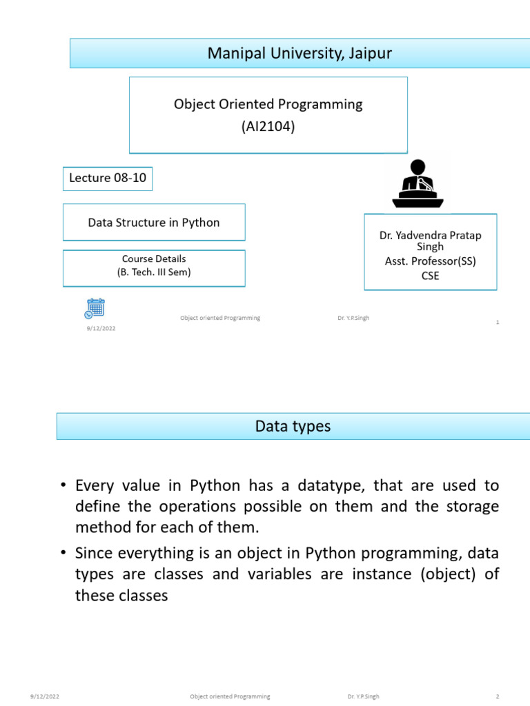 L8-L10 DataStructure in Python | PDF | String (Computer Science) | Data Type