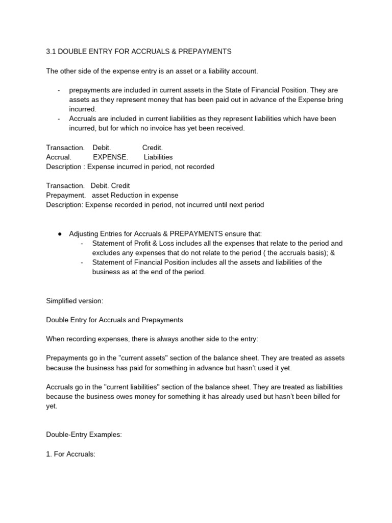 Accounting for Accruals & Prepayments | PDF | Debits And Credits | Expense
