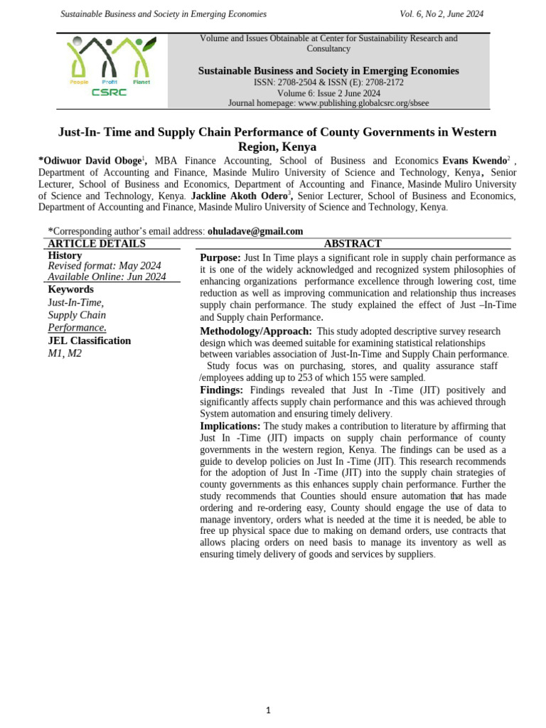 JIT - Business Word Buoga Article | PDF | Business | Economies