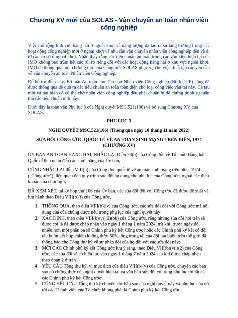 Chuuong XV SOLAS 1 | PDF