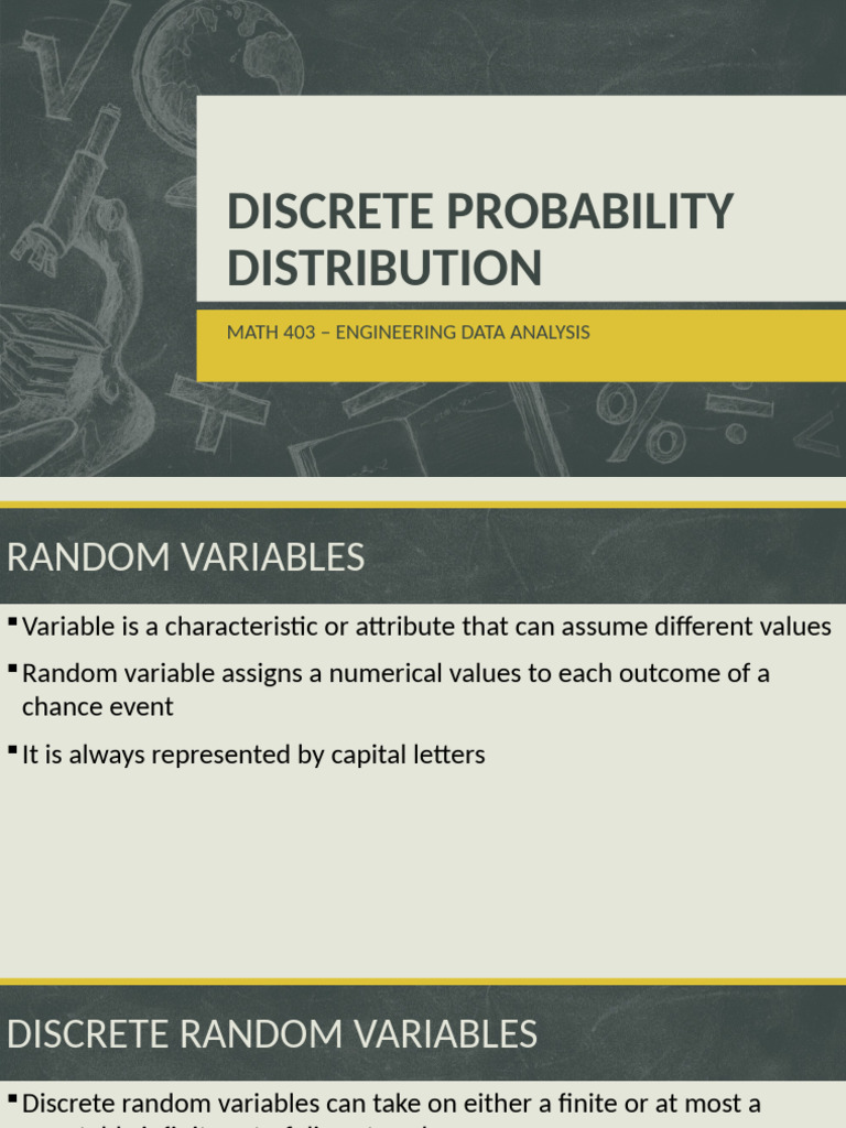 Discrete Probability Distribution | PDF | Probability Distribution | Variance
