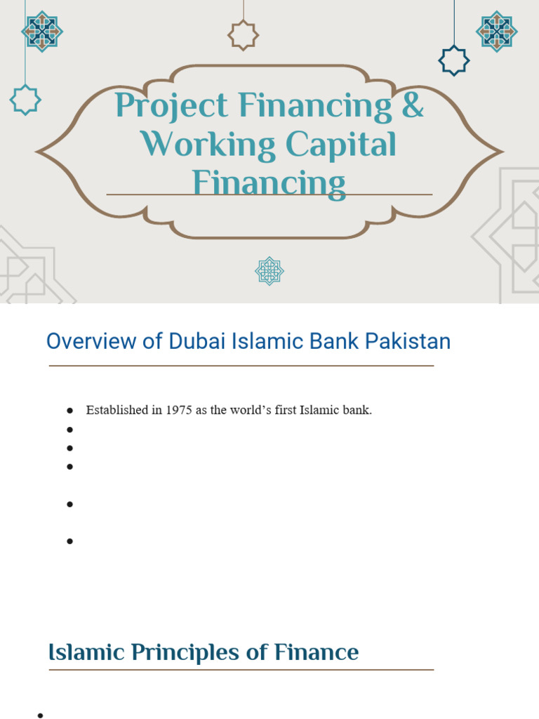 Islamic Project & Working Capital Financing | PDF | Islamic Banking And ...