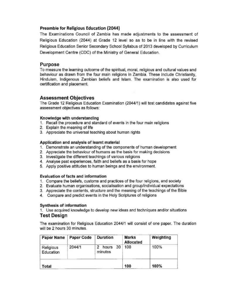 2016 P1 Specimen | PDF