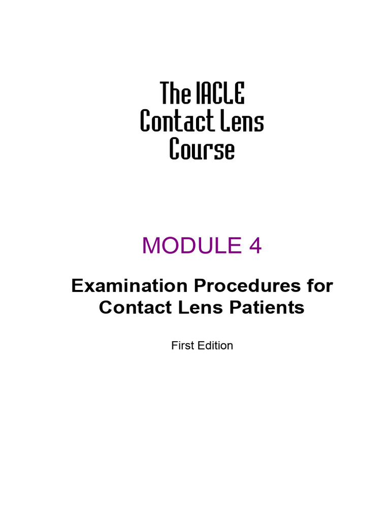Iacle 4 Exam. of CL Ptt. | PDF | Human Eye | Contact Lens