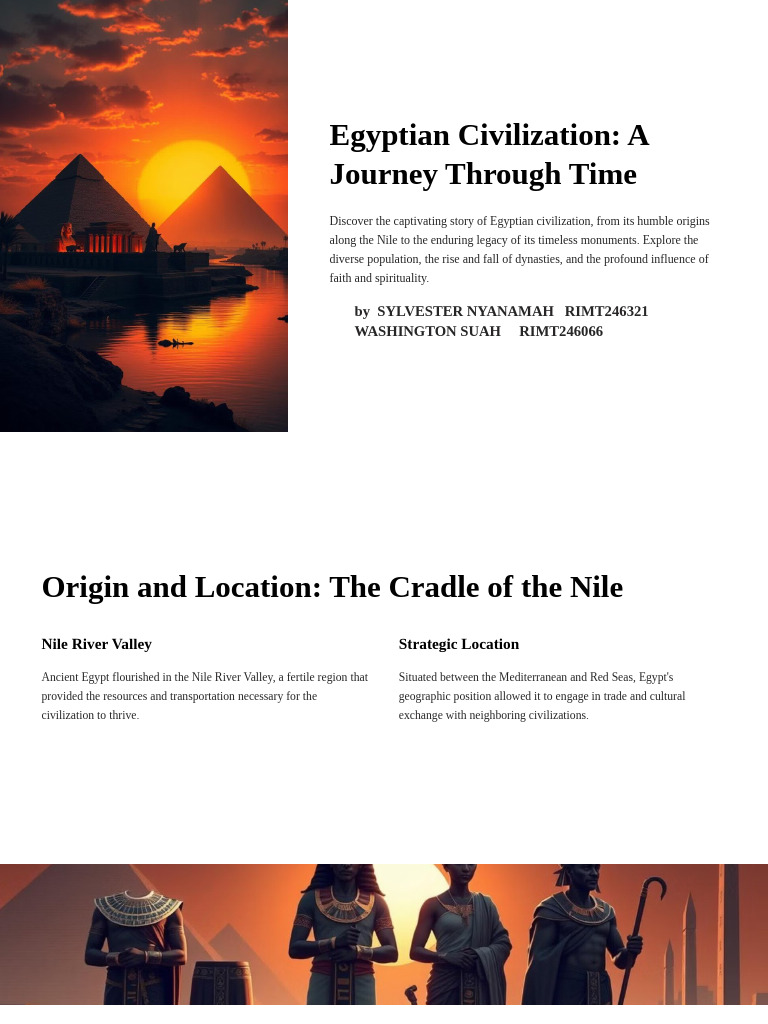 Egyptian Civilization A Journey Through Time | PDF | Ancient Egyptian ...