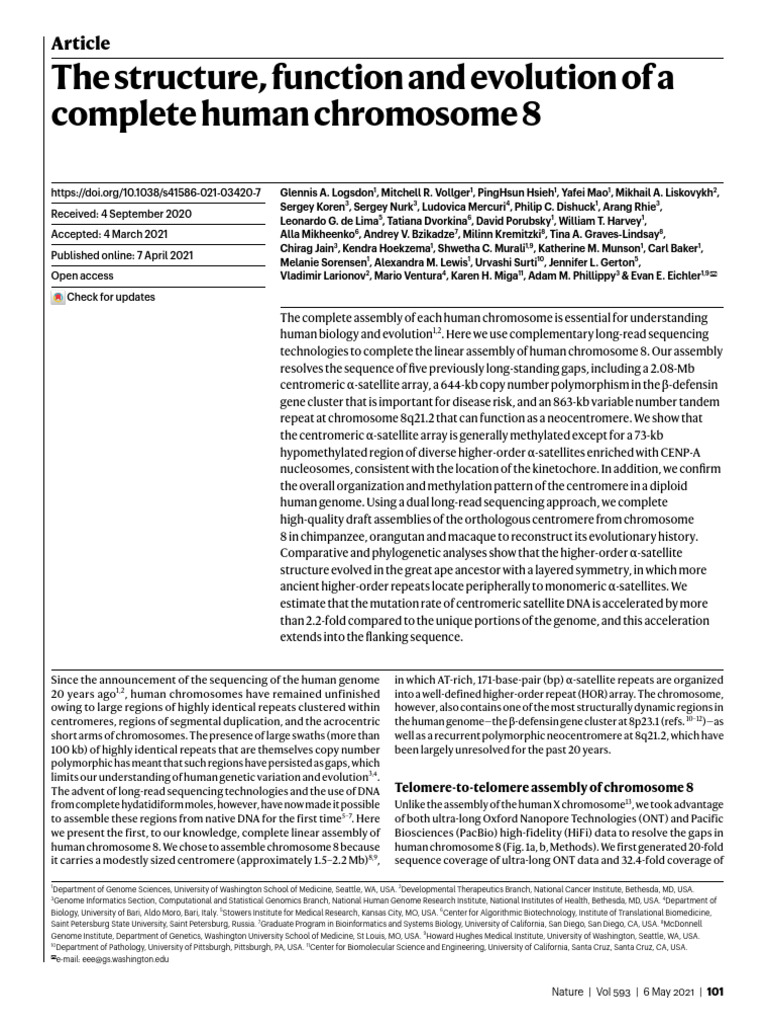2021-Nature-The Structure, Function and Evolution of A Complete Human ...