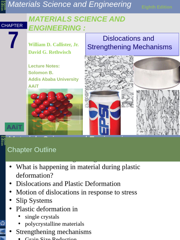 Chapter 7 Dislocation and Strengthing | PDF | Dislocation | Plasticity (Physics)