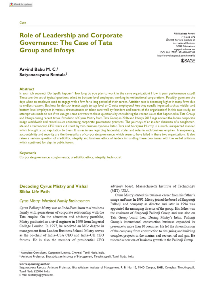 TATA Case study Leadership | PDF