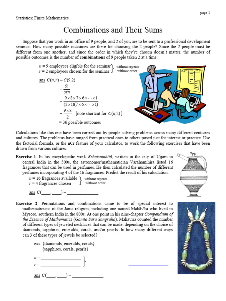 Combinations and Their Sums | PDF | Planets In Astrology | Planets